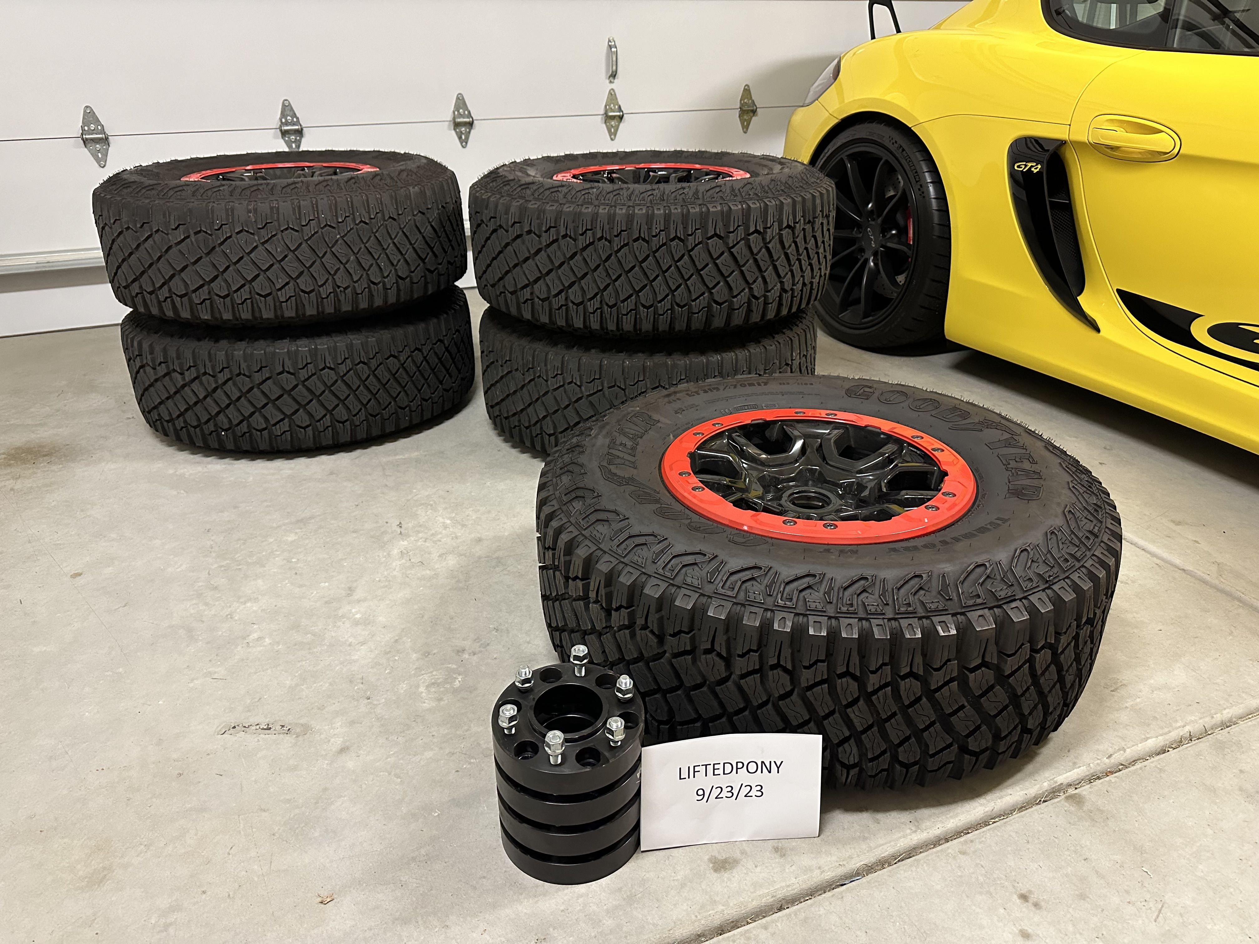 Wildtrak 17" Black Sasquatch Wheels W/ Ford Performance Red Bead Rings ...