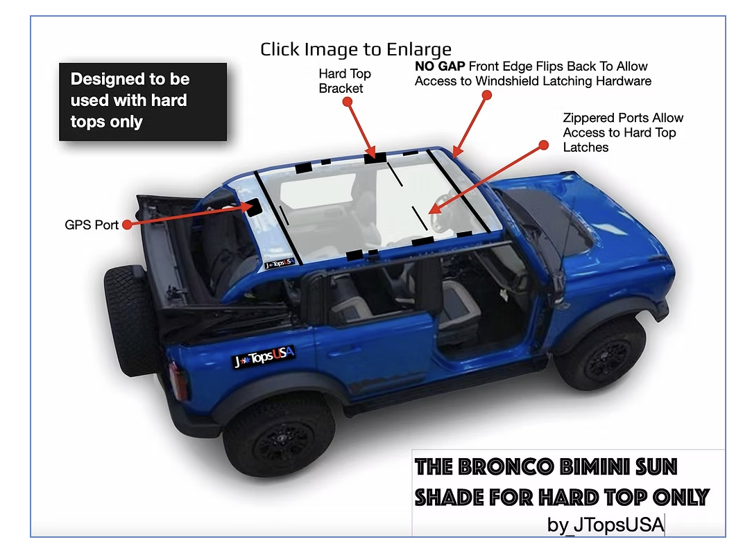 Brand New Bimini Top - Jet Black - Bronco Nation